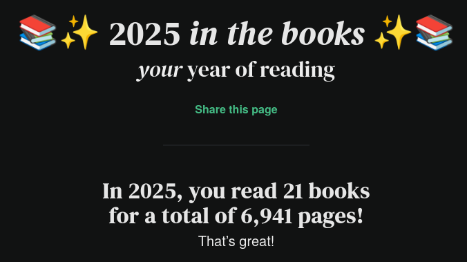 I Read a Couple of Books in 2025